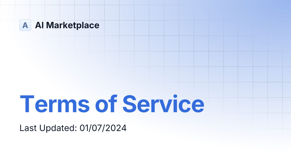 Terms of Service | AI Marketplace